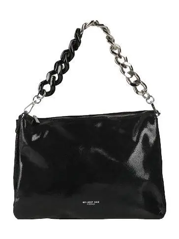MY BEST BAG FIRENZE Leather Handbag With Chain Strap - Black