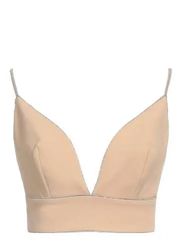 Elisabetta Franchi Crepe Crop Top - Beige