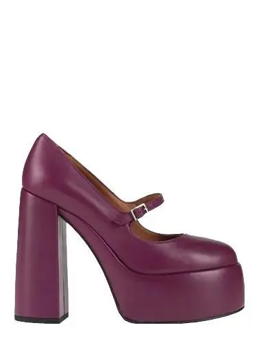 OVYE Leather Mary Jane Pumps - Purple