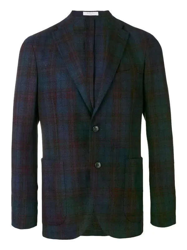 Boglioli Checked Blazer - Blue