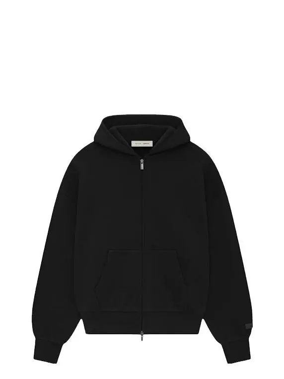 Fear Of God Essentials Classic Full Zip-up Hoodie - Jet Black