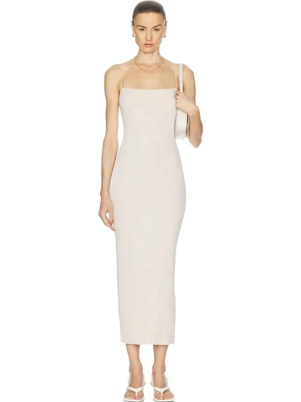 Enza Costa Silk Knit Jersey Essential Strappy Dress - Canvas