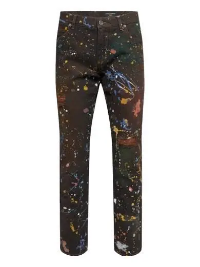 Dolce & Gabbana Straight Leg Painted Jeans - Black Coffee