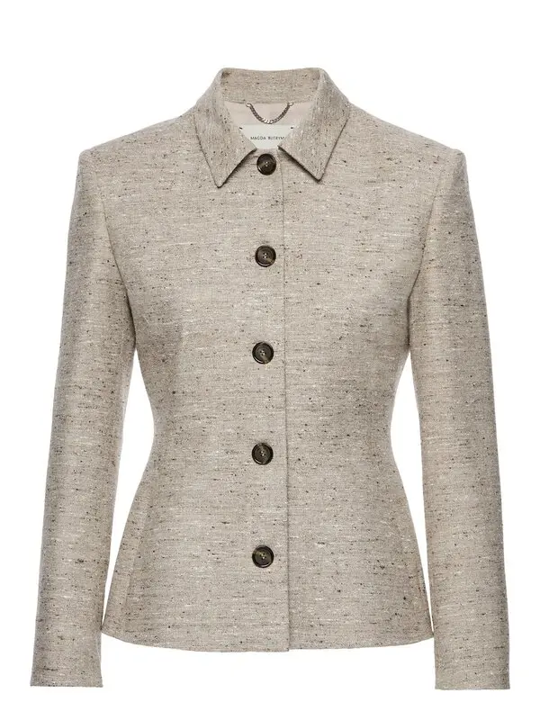 Magda Butrym Silk-blend Single-breasted Jacket - Neutral