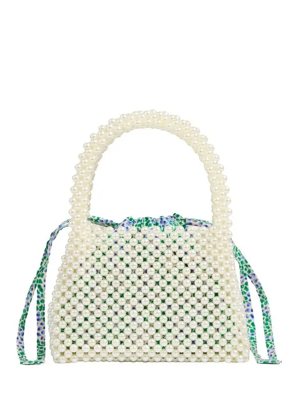 LK BENNETT Mini Faux Pearl Tote - Multi Green