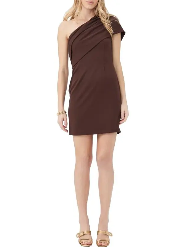 Trina Turk Makina One Shoulder Dress - Mudcloth