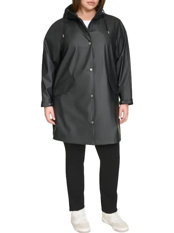 LEVI'S Water Resistant Hooded Raincoat - Black