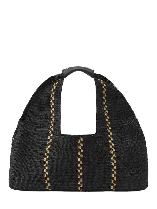 Helen Kaminski Euphoria Raffia Tote - Charcoal/ Natural