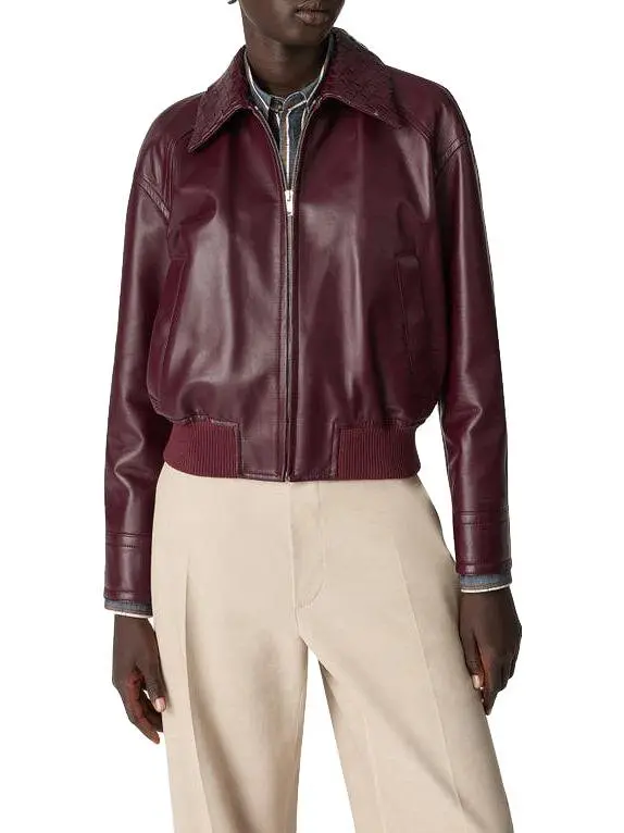 Bottega Veneta Intrecciato Leather Bomber Jacket - Jam
