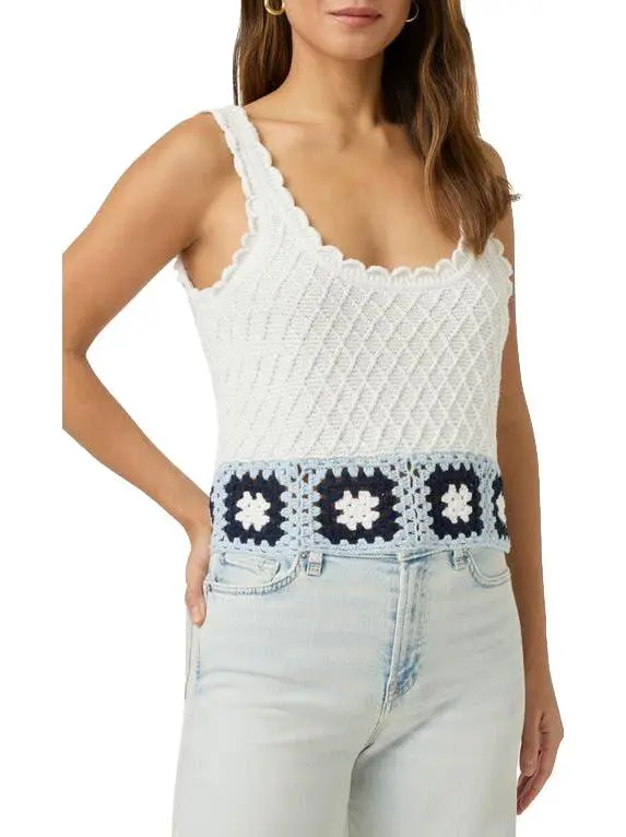 Splendid Sonia Texture Stitch Tank Sweater - White