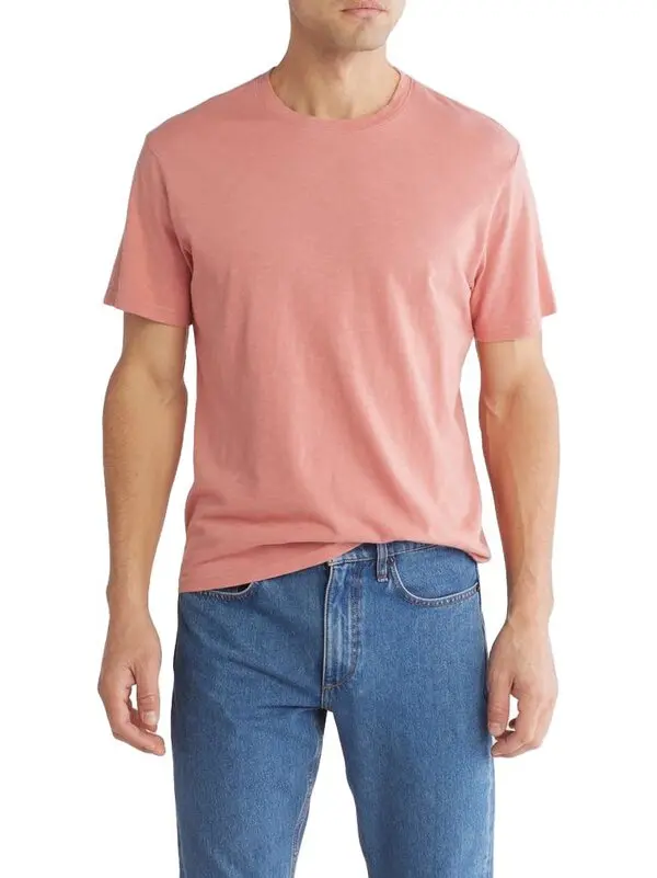14TH & UNION Slub Cotton Crewneck T-shirt - Pink Desert