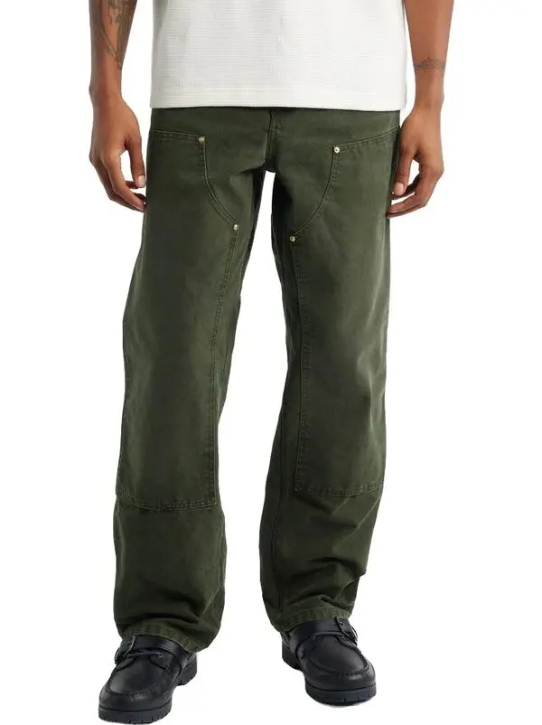 Carhartt Work In Progress Double Knee Pants - Olive Stone Canvas