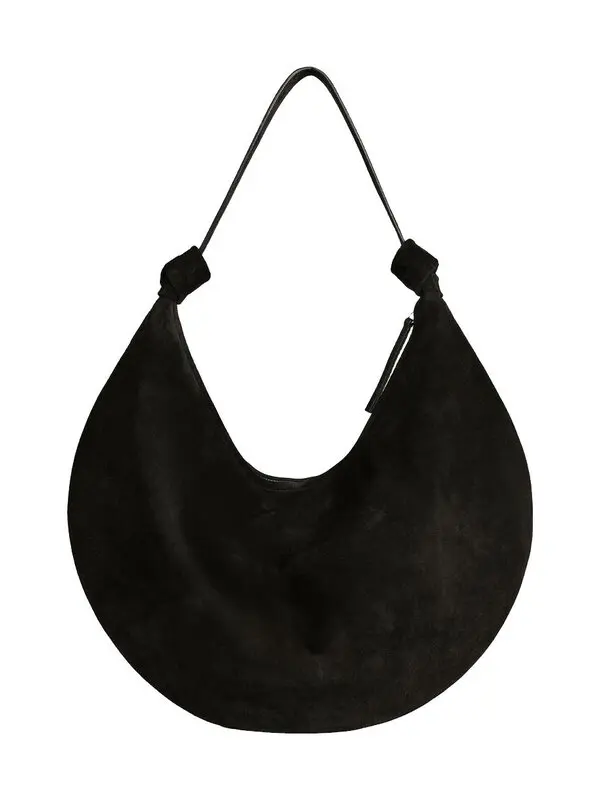 REFORMATION Rhea Suede Hobo Bag - Black Suede
