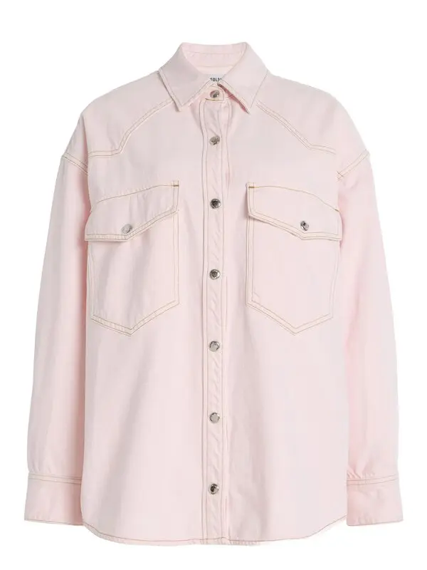 AGOLDE Lotta Denim Shirt - Pink