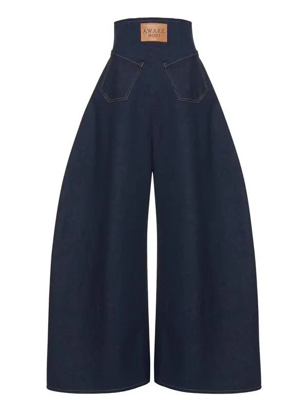 A.W.A.K.E. Mode Reversed Rigid High-rise Rounded Jeans - Dark Wash
