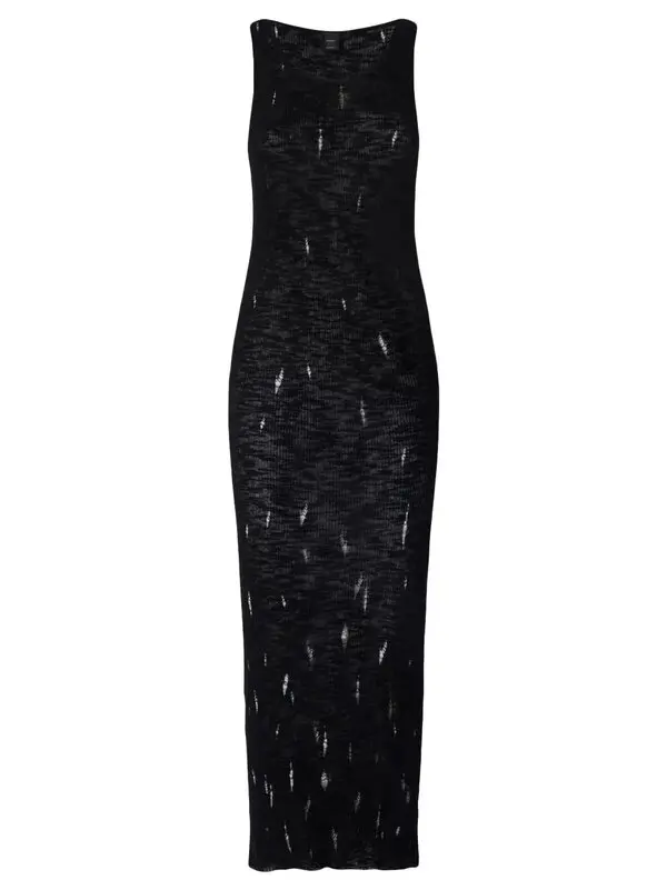 Pinko Ripped Midi Dress - Black