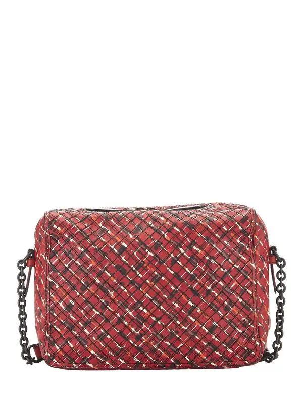 Bottega Veneta Calfskin Printed Camera Bag - Red