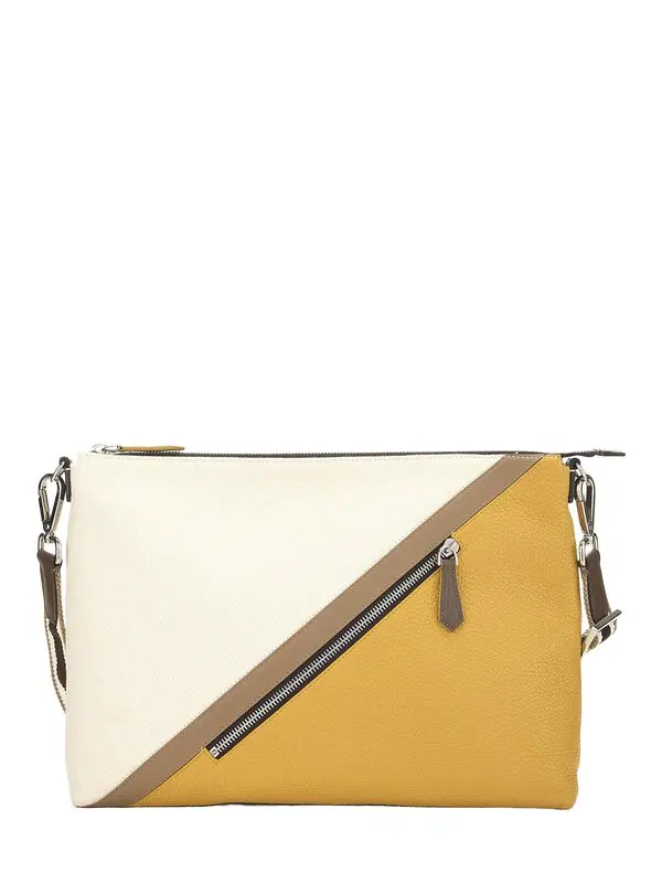Fendi Zucca Zip Messenger - Yellow