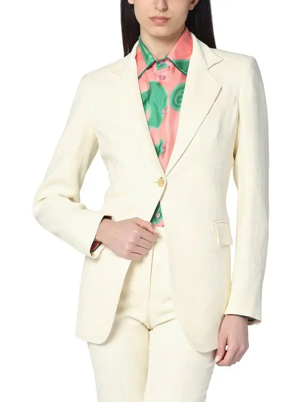 Etro Jacquard Jacket With Knotted Detail - White