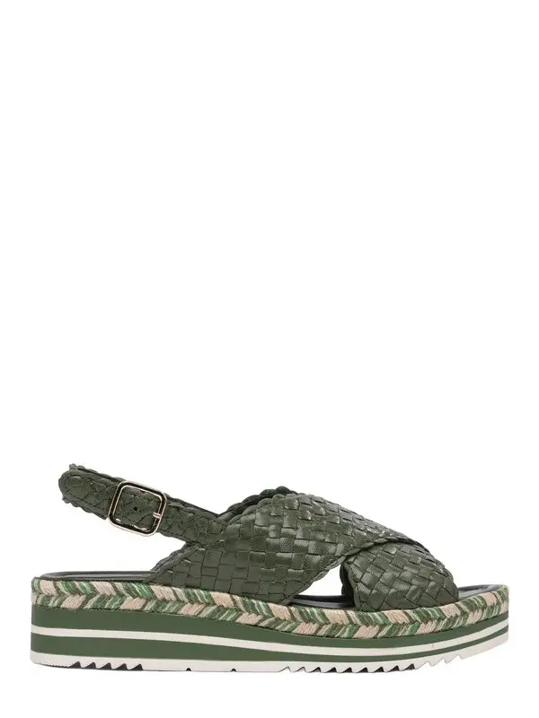 PONS QUINTANA Woven Leather Sandals - Green