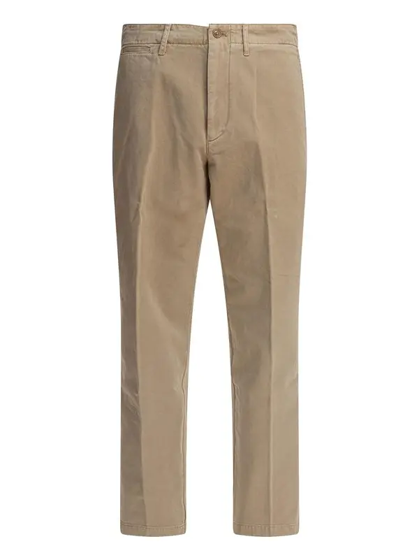 ALEX MILL Straight-leg Cotton Trousers - Beige