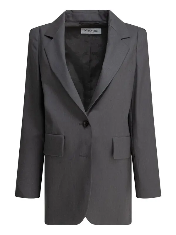 Max Mara Ebridi' Virgin Wool Blazer - Grey