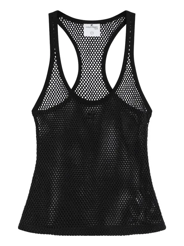 COURREGES Courrèges Mesh Tank Top - Black