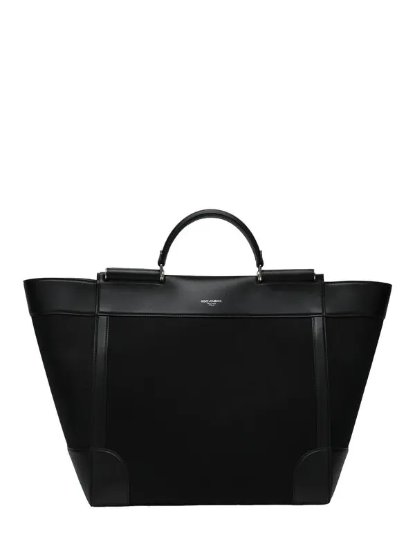 Dolce & Gabbana Fabric And Leather Tote Bag - Black