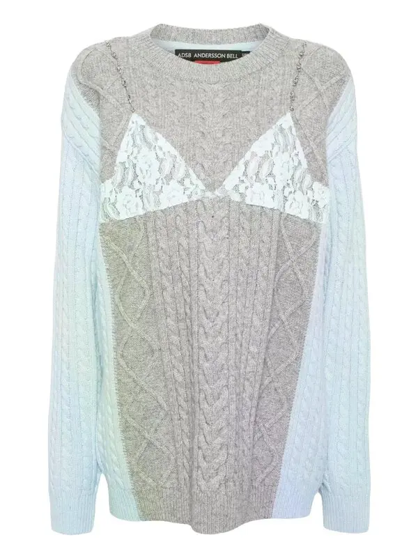 Andersson Bell Lace Embellished Sweater - Blue