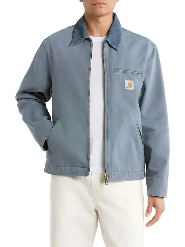 Carhartt Work In Progress Detroit Organic Cotton Canvas Jacket - Cozy Blue/cozy