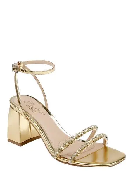 Badgley Mischka Ankle Strap Sandal - Gold Metallic