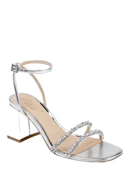 Badgley Mischka Ankle Strap Sandal - Silver Metallic