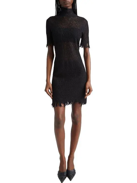 Alexander McQueen Cobweb Lace Minidress - Black