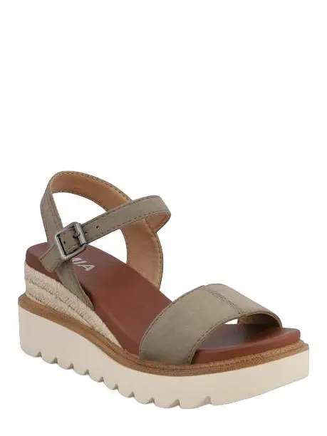 Mia Ophida Ankle Strap Platform Wedge Sandal - Taupe