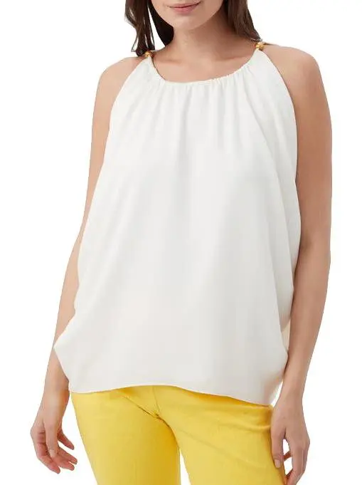 Trina Turk Amos Side Draped Top - Whitewash