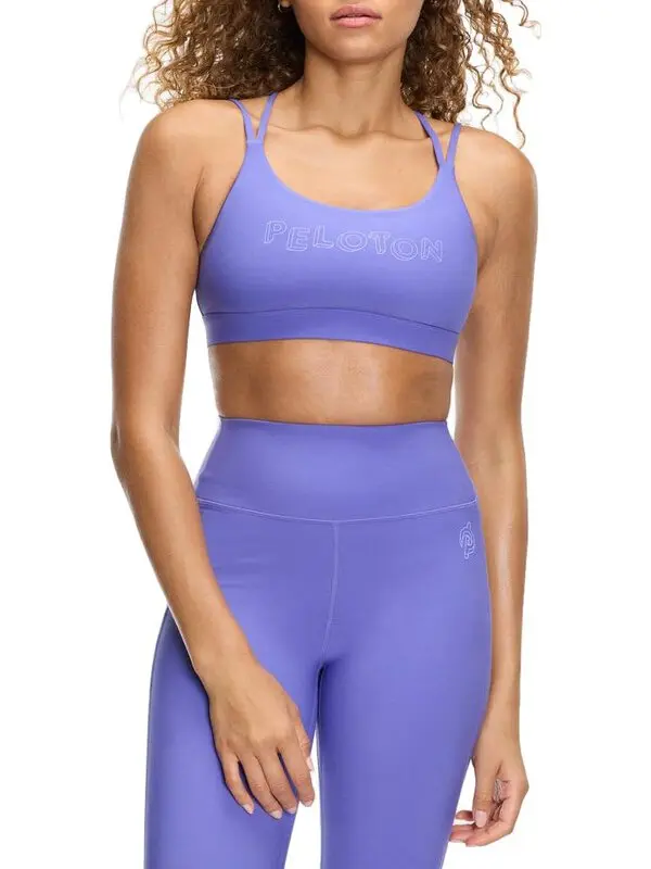 PELOTON Cadent Strappy Y Back Bra - Iris Bloom