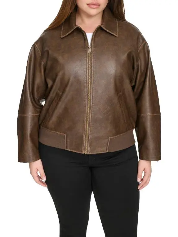 LEVI'S Faux Leather Jacket - Saddle