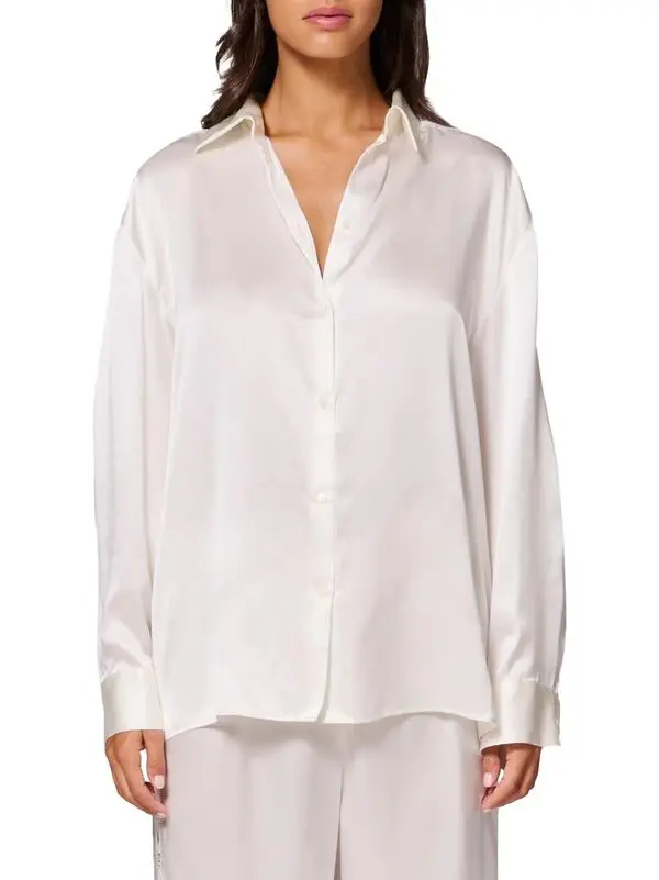 Simone Perele Love Me Silk-blend Button-up Shirt - Ivory