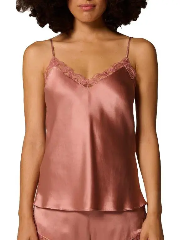 Simone Perele Love Me Lace Trim Camisole - Smokey Pink