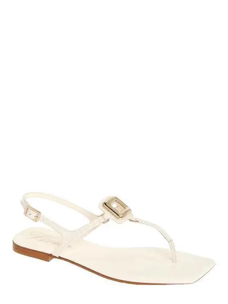 ROGER VIVIER Viv' The Sea Metallic T-strap Sandal - Cire
