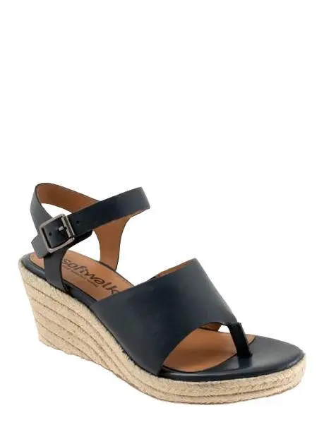 Softwalk Hilo Espadrille Platform Wedge Sandal - Navy
