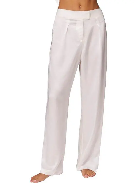 Simone Perele Love Me Lace Trim Silk Blend Pants - Ivory