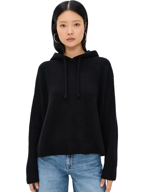 Jenni Kayne Cashmere Fisherman Hoodie - Black