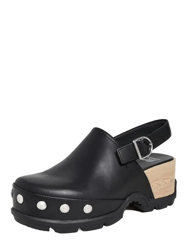Sorel Roamn Clog With Rivets - Black/black