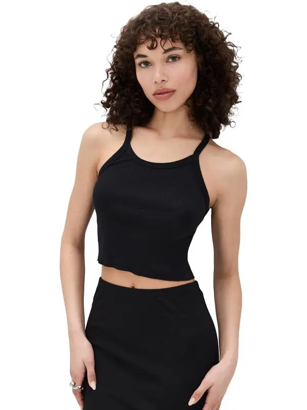 Eterne Cropped Rib Tank - Black