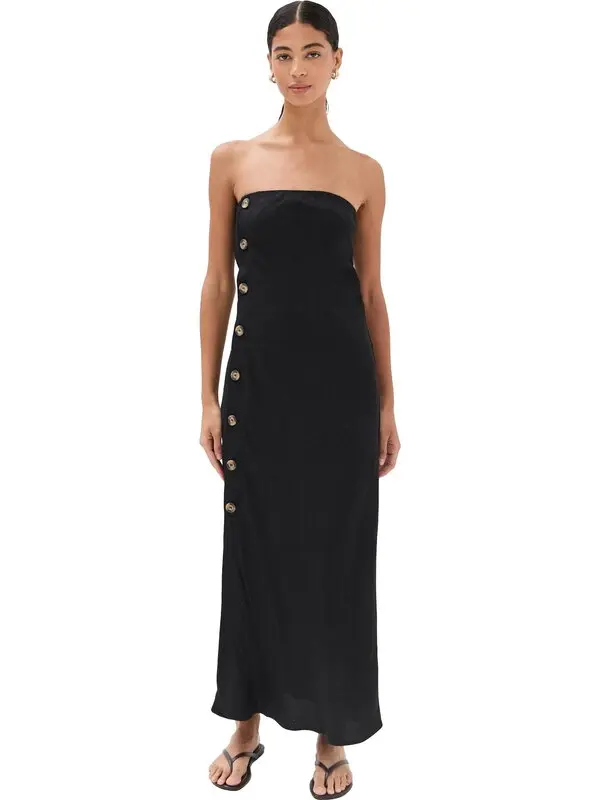 LE BOP Strapless Maxi Dress - Black