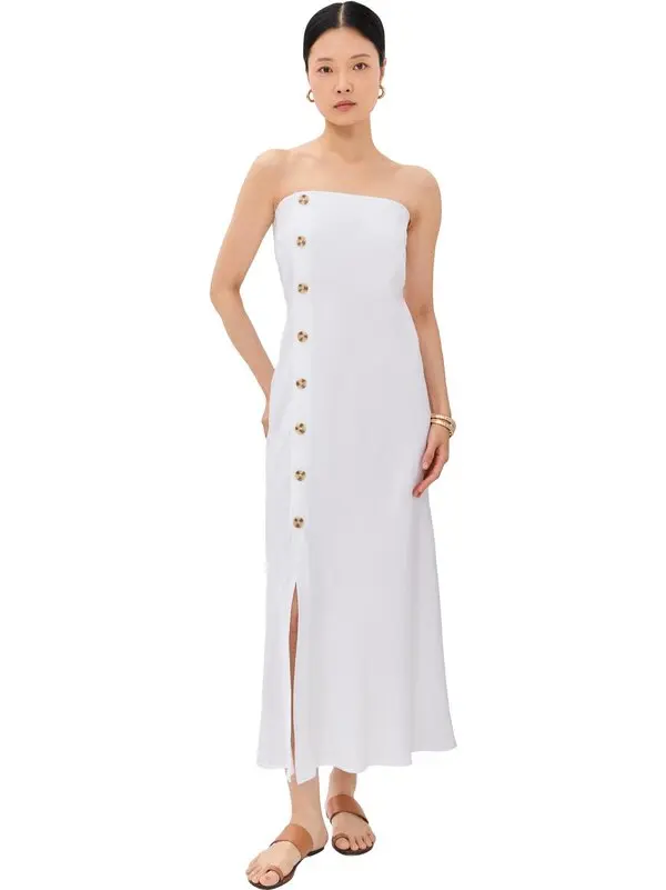 LE BOP Strapless Maxi Dress - White