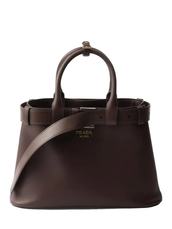 Prada Buckle Small Leather Handbag - Brown
