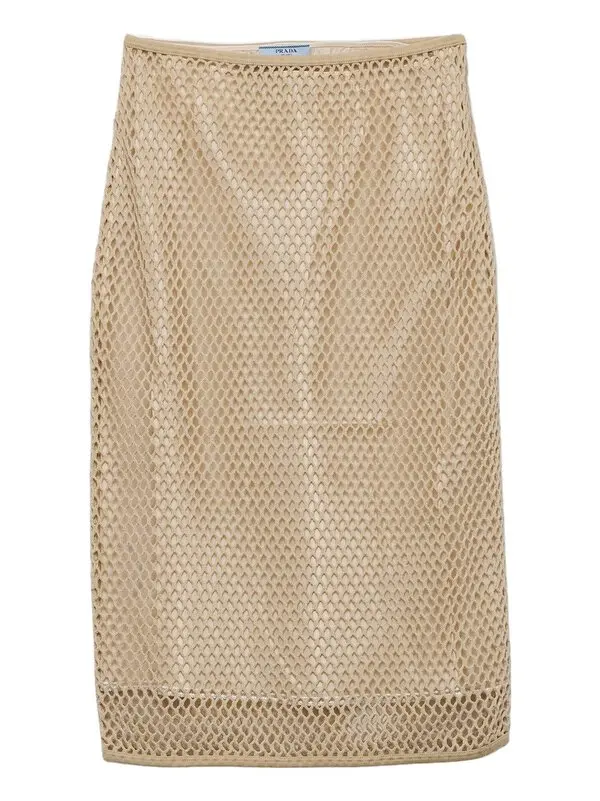 Prada Cotton Mesh Pencil Skirt - Cord