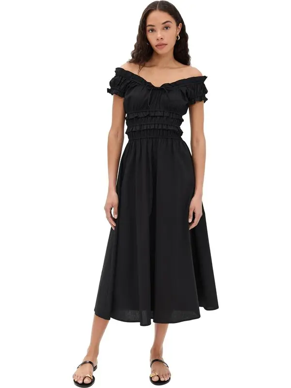 LE BOP Stella Midi Dress - Black